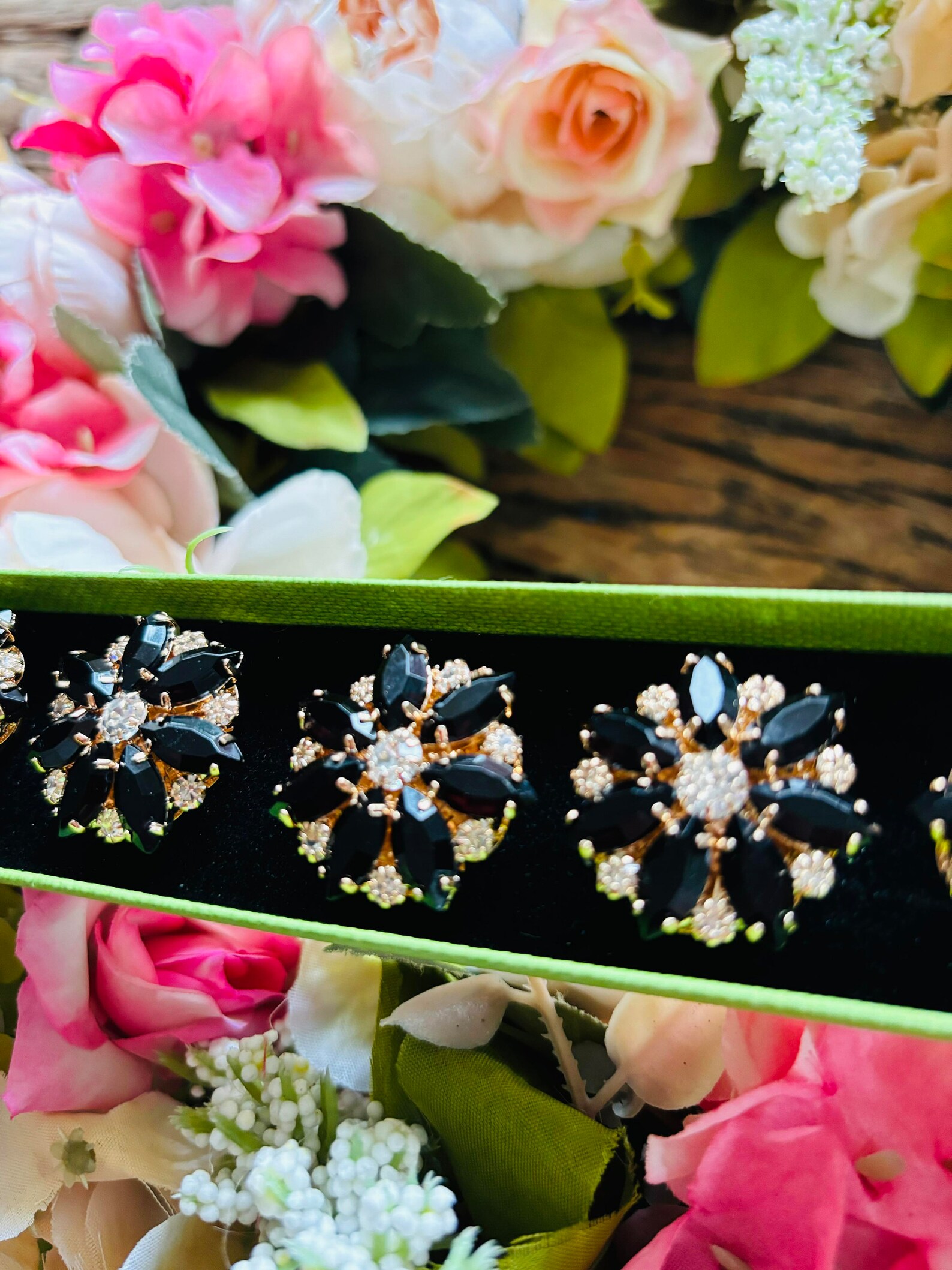 Black Rhinestone Button Jewels | Clip on Button Cover | Button ...