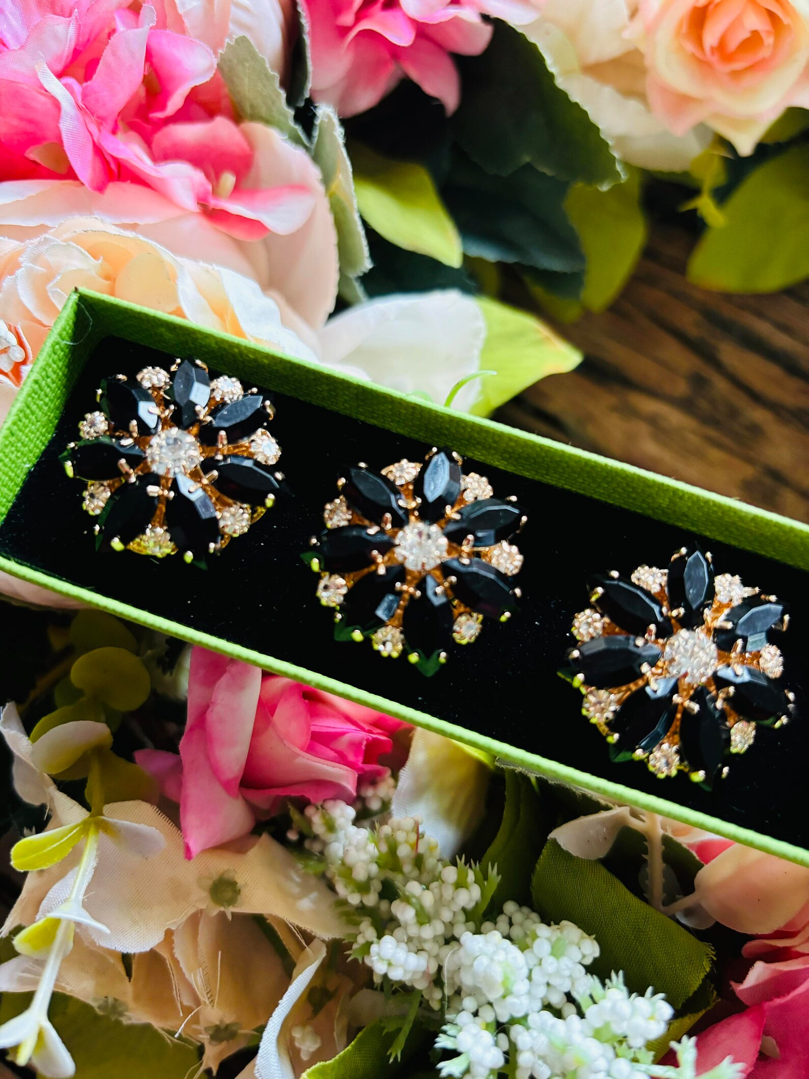 Black Rhinestone Button Jewels | Clip on Button Cover | Button ...