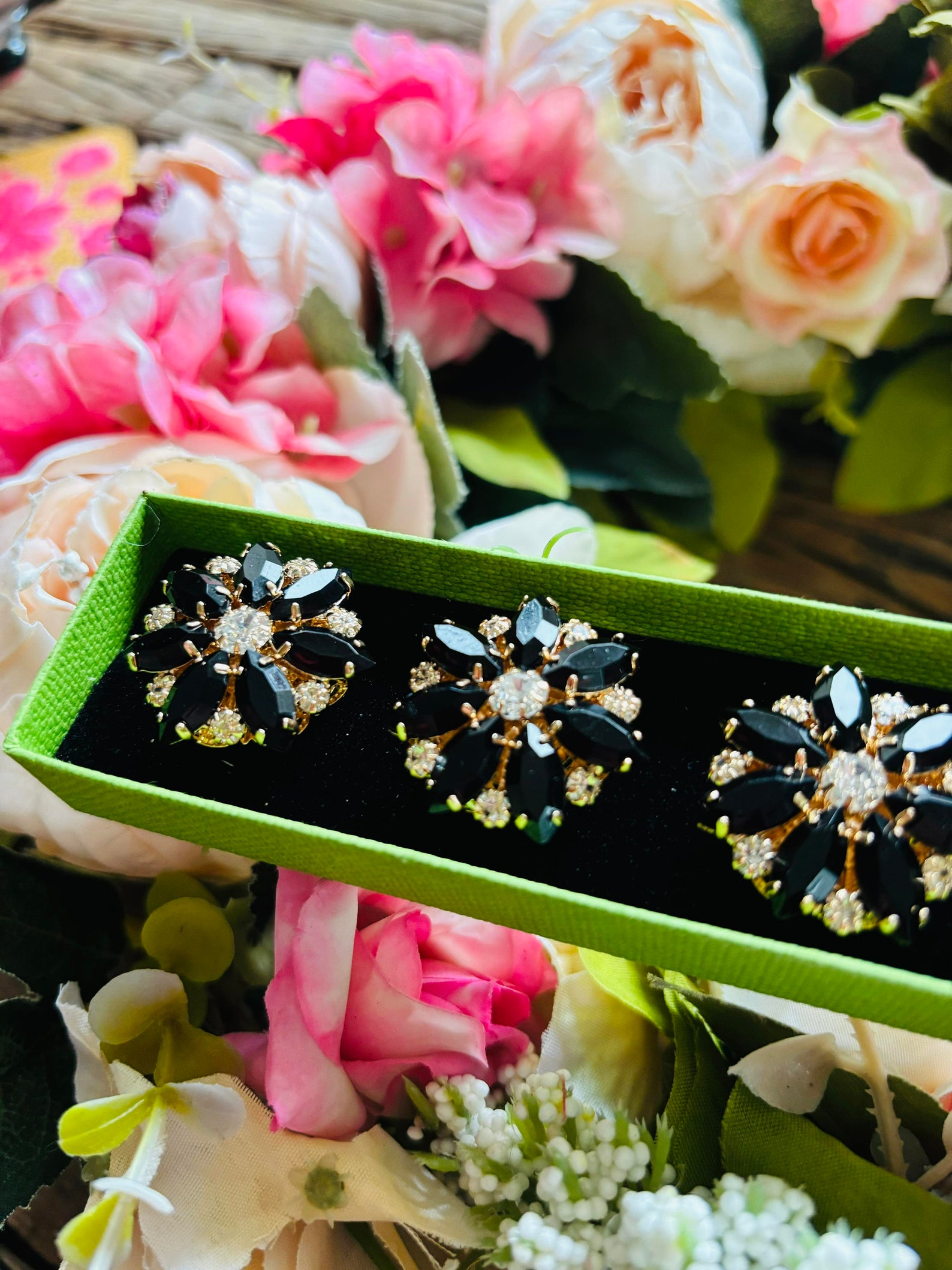 Black Rhinestone Button Jewels | Clip on Button Cover | Button ...