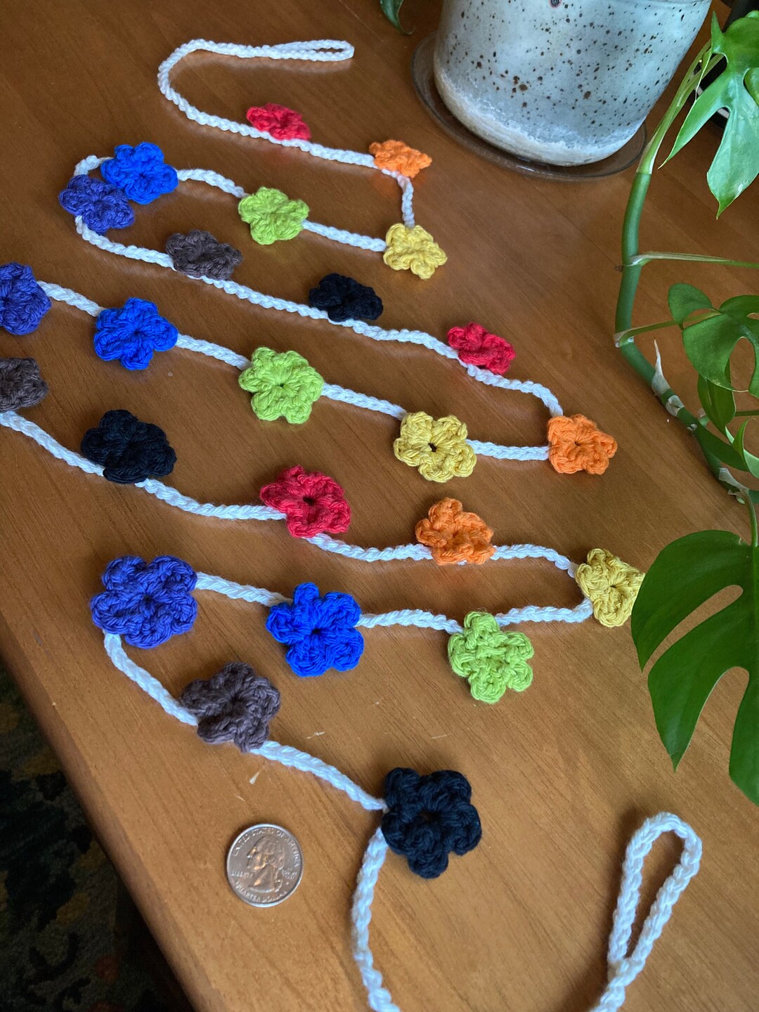 Handmade Crochet Rainbow Flower Garland, Rainbow Pride Garland, Pride ...