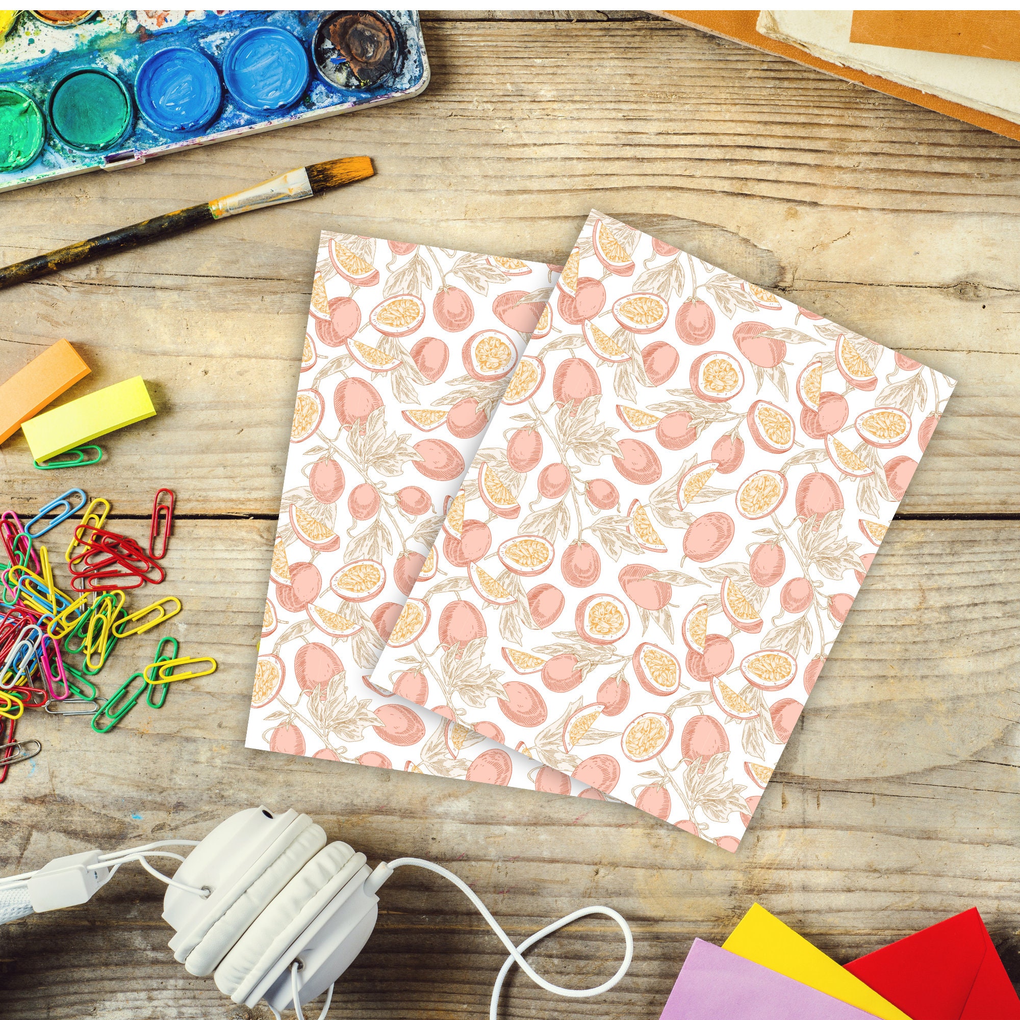 Passion Fruit Notebook Watercolor Graphic Art Fruit Journal Soft Cover ...