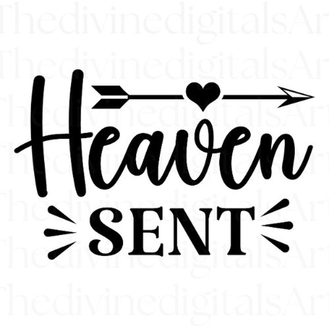 Heaven Sent SVG: Baby Shower Invitation, Sign Cut File (digital ...