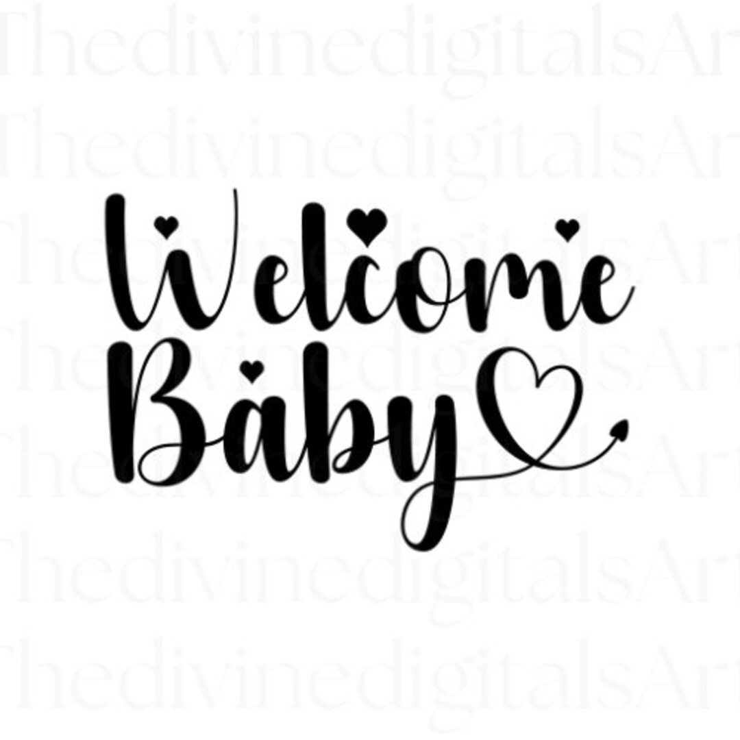 Welcome Baby Shower Sign, Welcome Baby Sign, Welcome Baby SVG File, Cut ...
