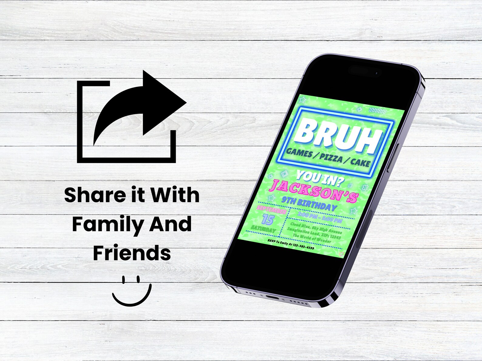 Bruh Birthday Invite, Boy Birthday Party Invitation, Bruh It's My B Day ...