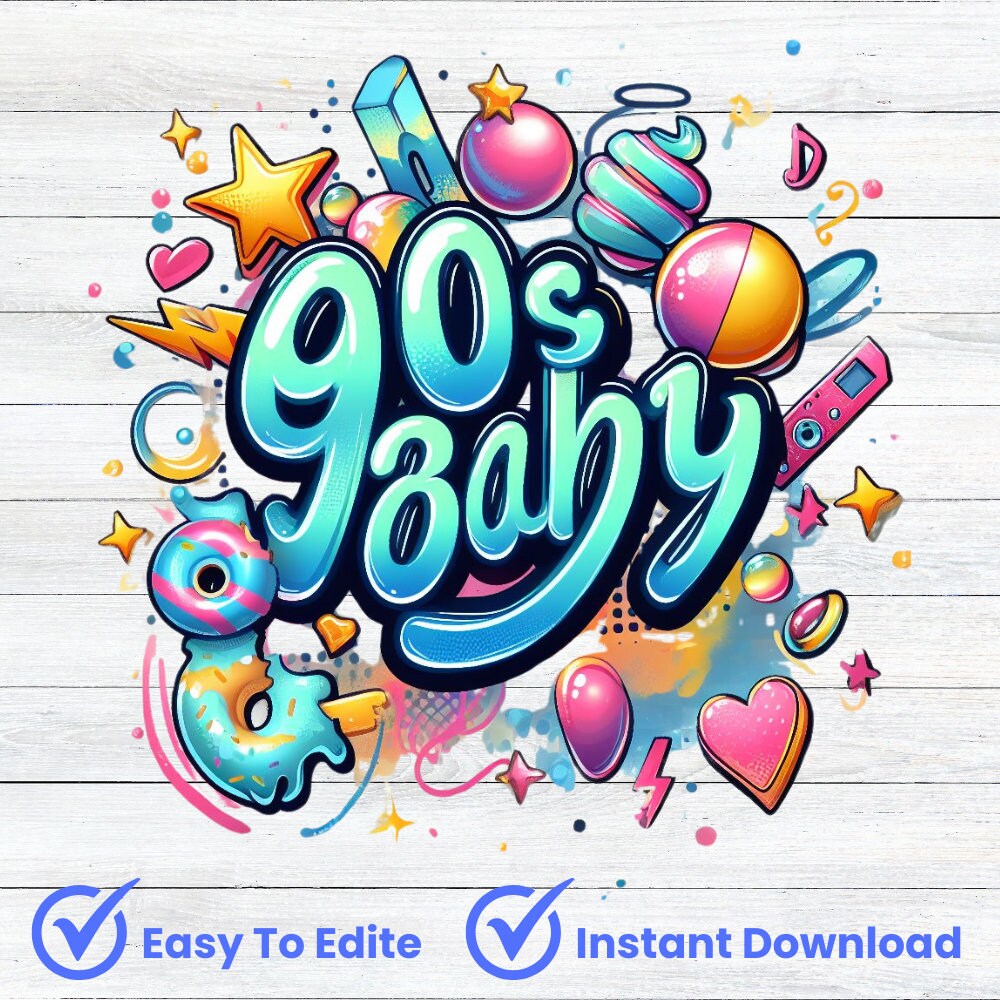 90s Baby Svg, Throwback 80s 90s, 90s Mama, 90s Party, 90s Birthday ...