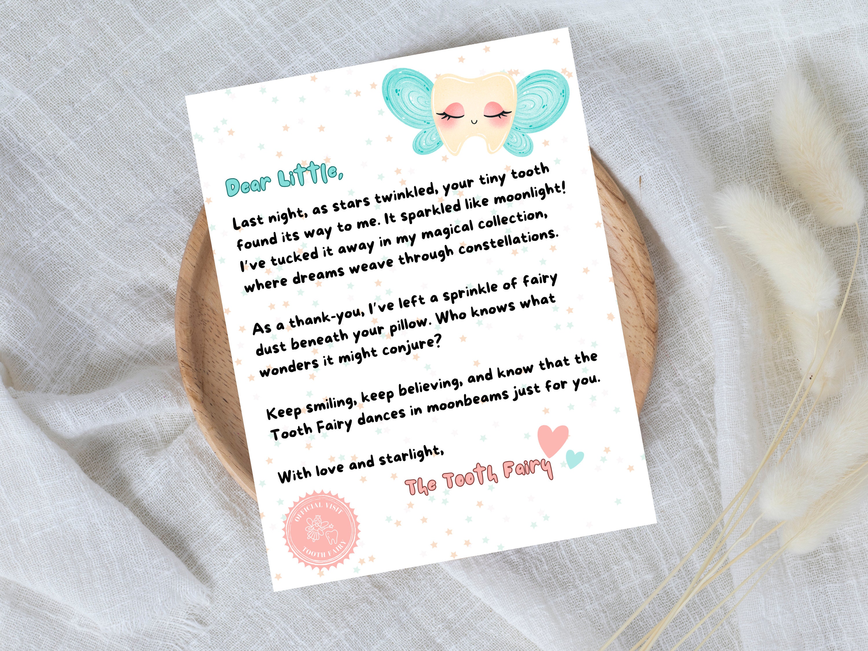 Editable Tooth Fairy Letter, Tooth Fairy Note, Tooth Fairy Receipt ...