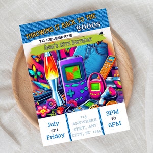 Early 2000s Themed Party Invitation, Editable 2000s Birthday Party ...