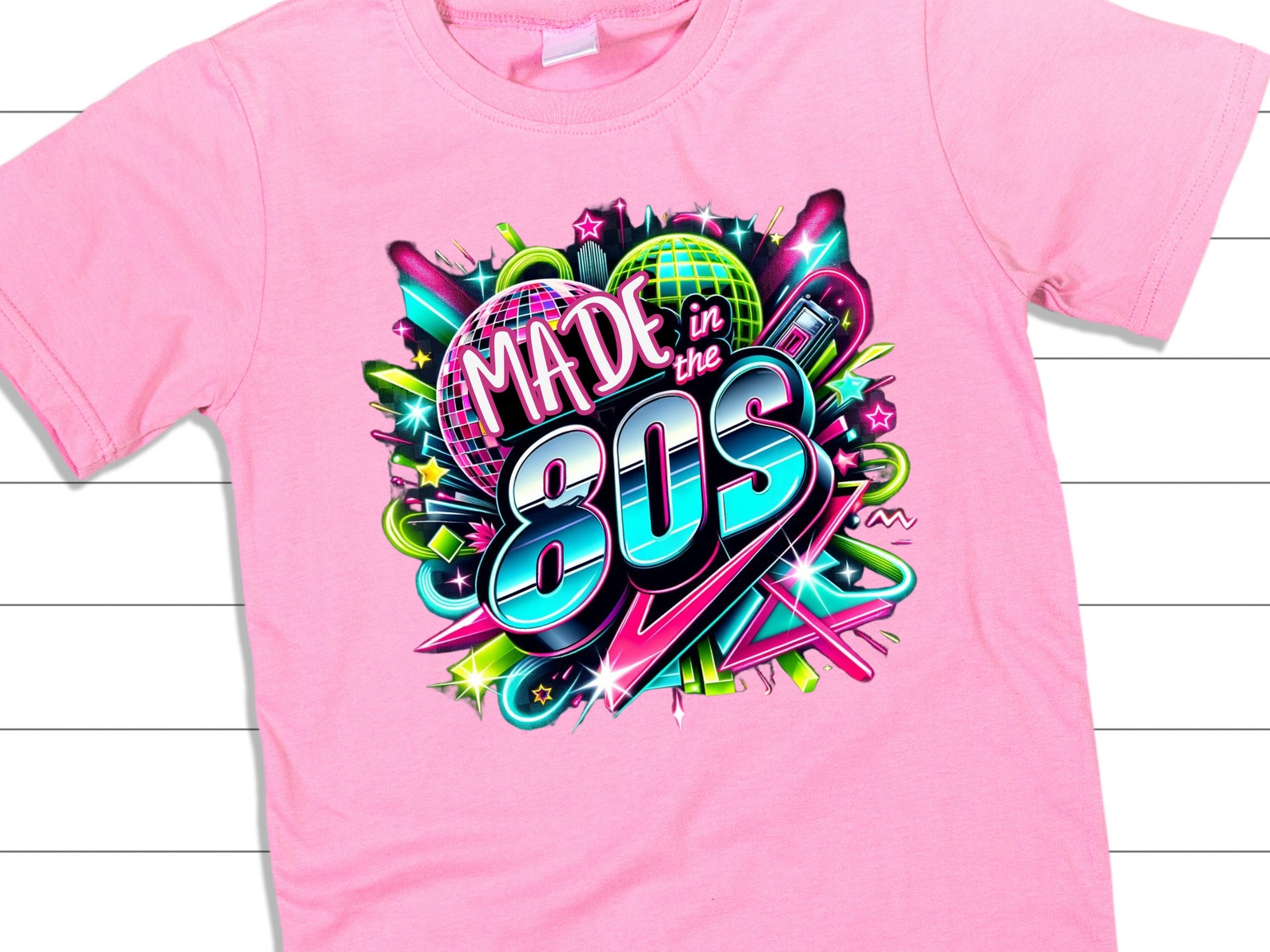 Made in the 80s, Retro 80s Graphic Png, Vintage 1980s SVG File, Neon ...