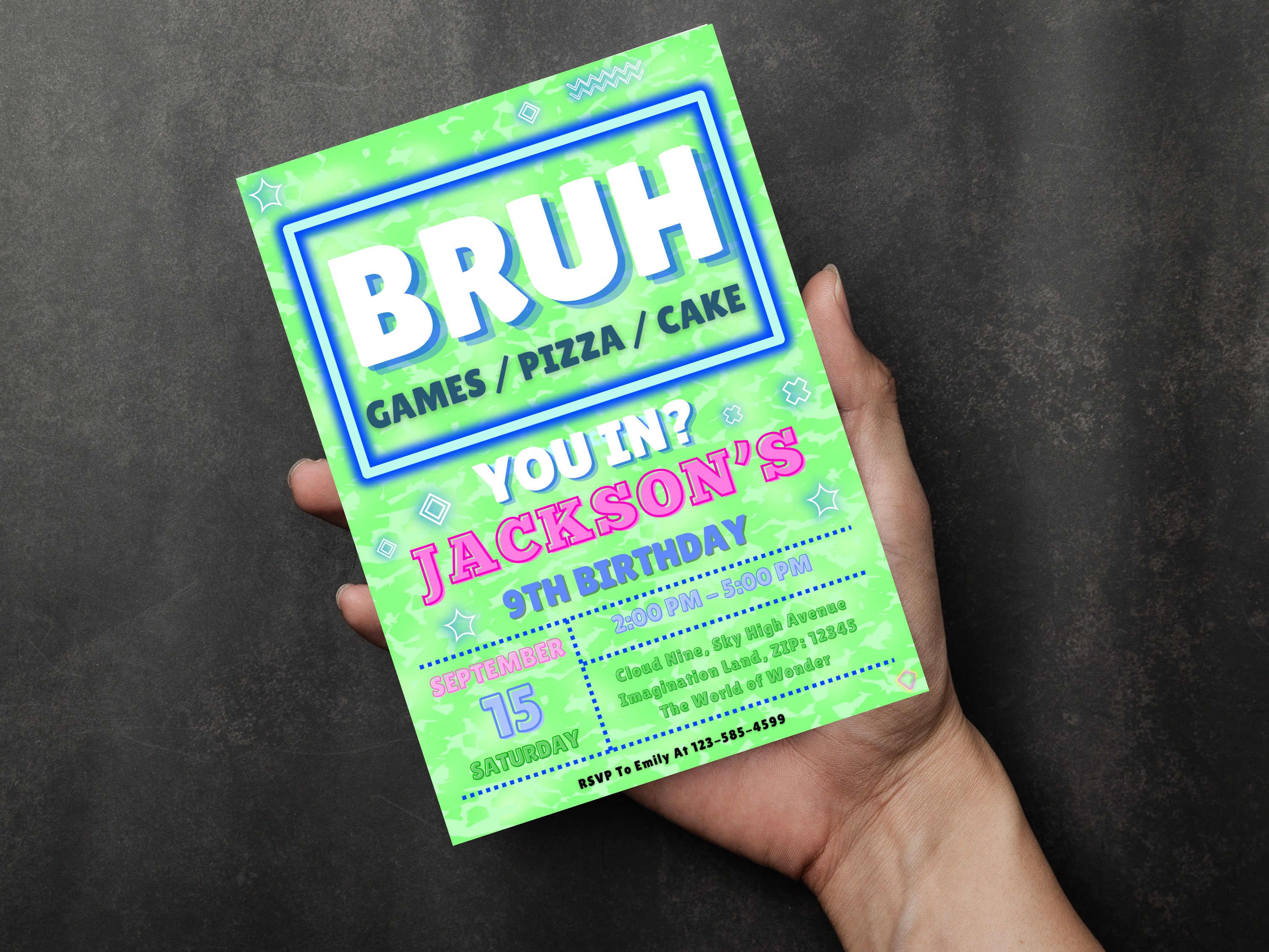 Bruh Birthday Invite, Boy Birthday Party Invitation, Bruh It's My B Day ...