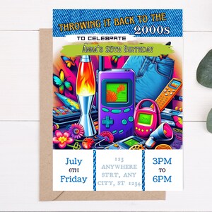 Early 2000s Themed Party Invitation, Editable 2000s Birthday Party ...