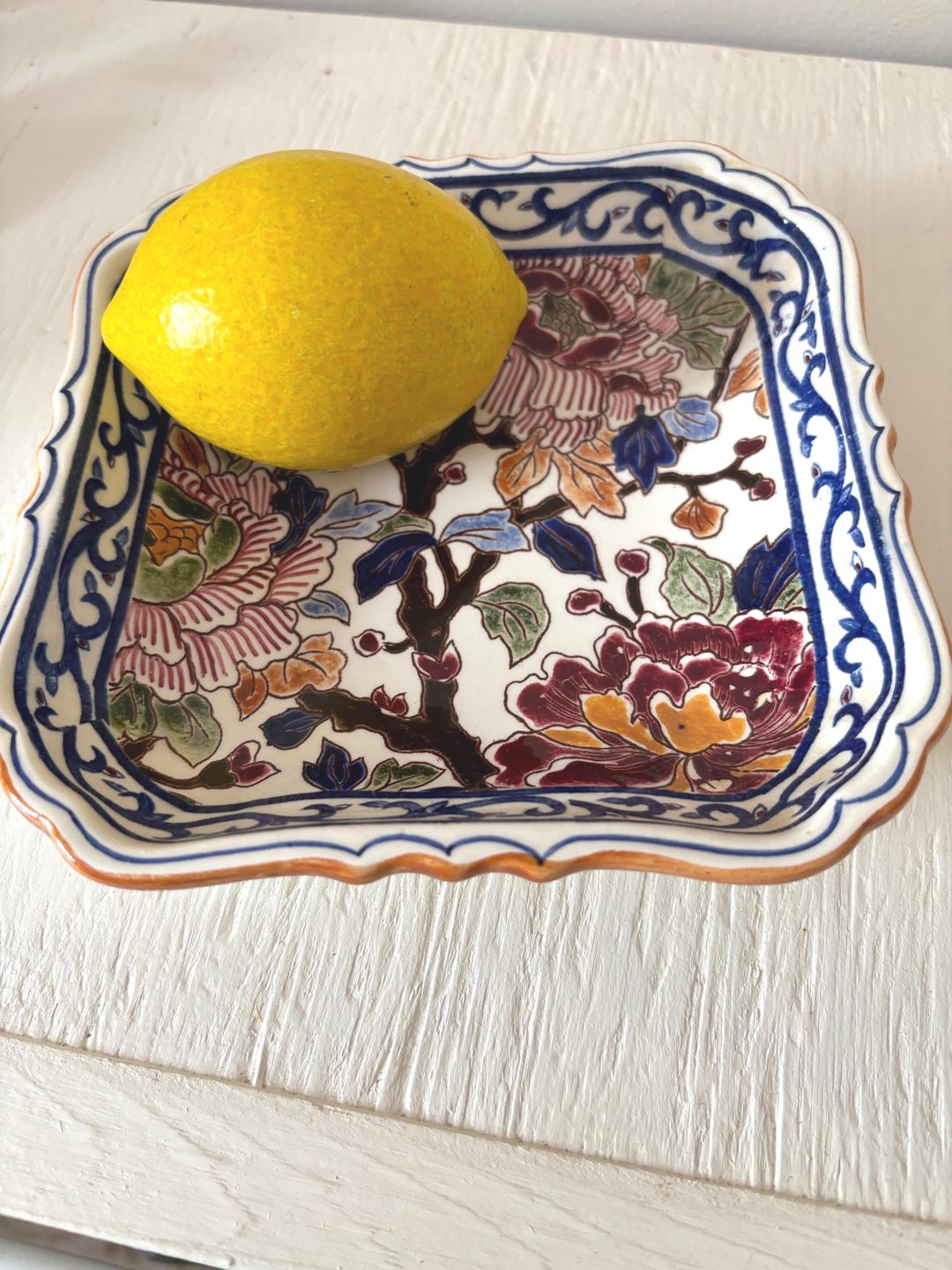 Vintage Gien French Faience Earthen Ware, Small Calling Card Holder in ...