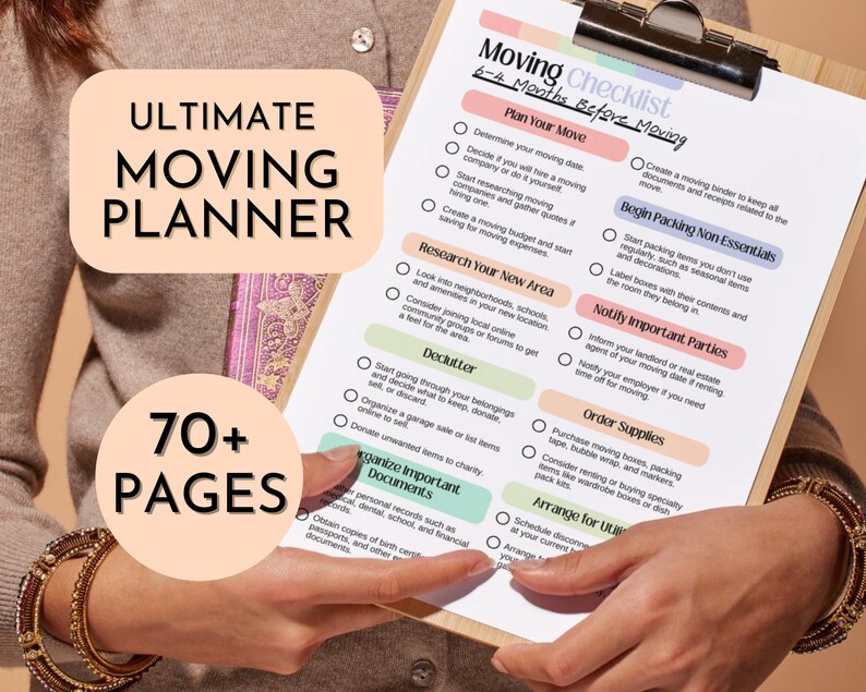 Moving Checklist, Moving Planner, Moving Binder, Moving Organizer ...
