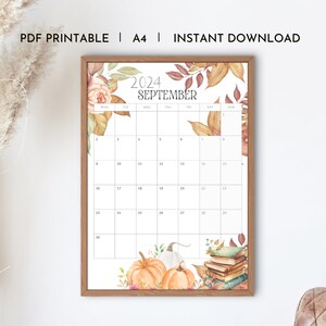 PDF Printable Floral Watercolor Monthly Calendar 2025 Digital Planner ...