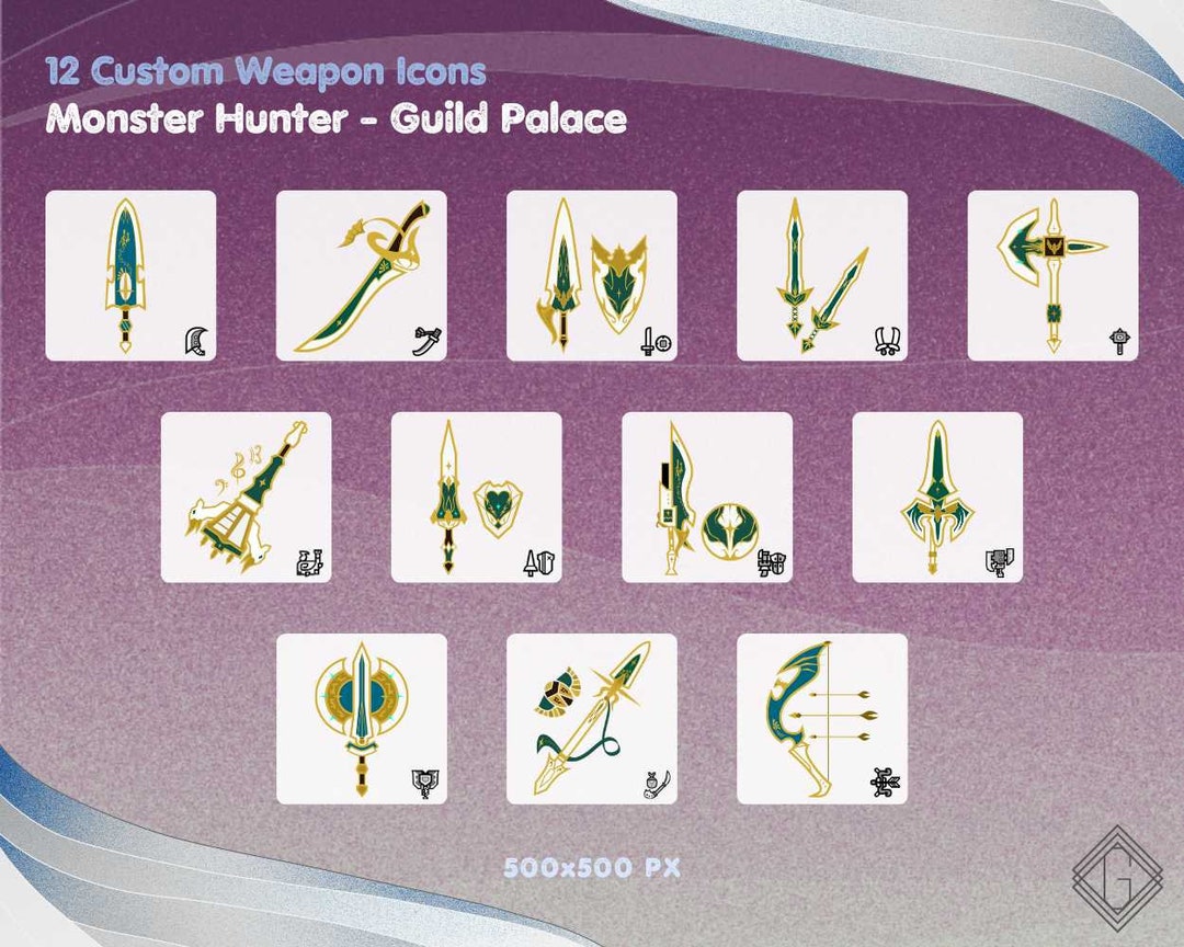 Monster Hunter Custom Weapon Icons : GUILD PALACE - Etsy