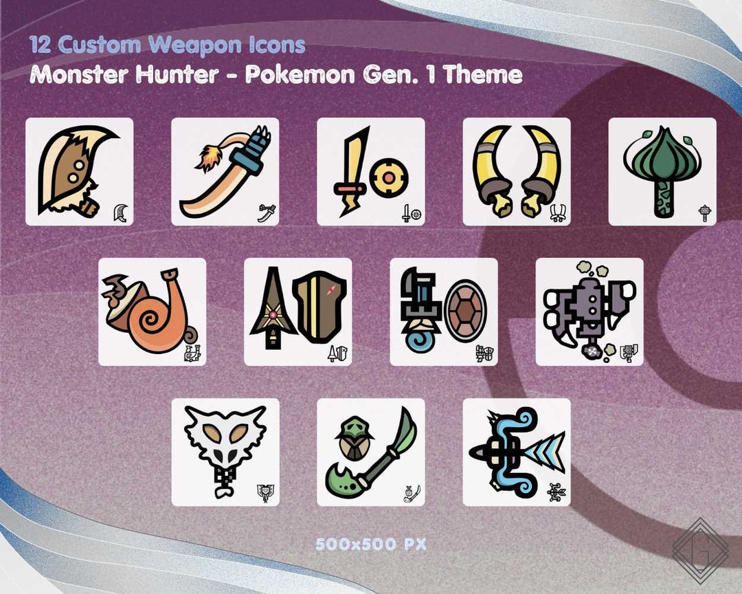 Monster Hunter Custom Weapon Icons : POKEMON GEN.1 - Etsy