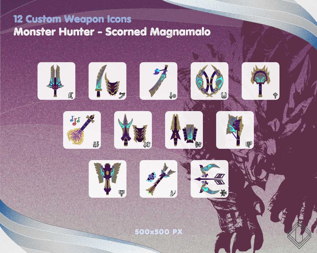 Monster Hunter Custom Weapon Icons : SCORNED MAGNAMALO - Etsy