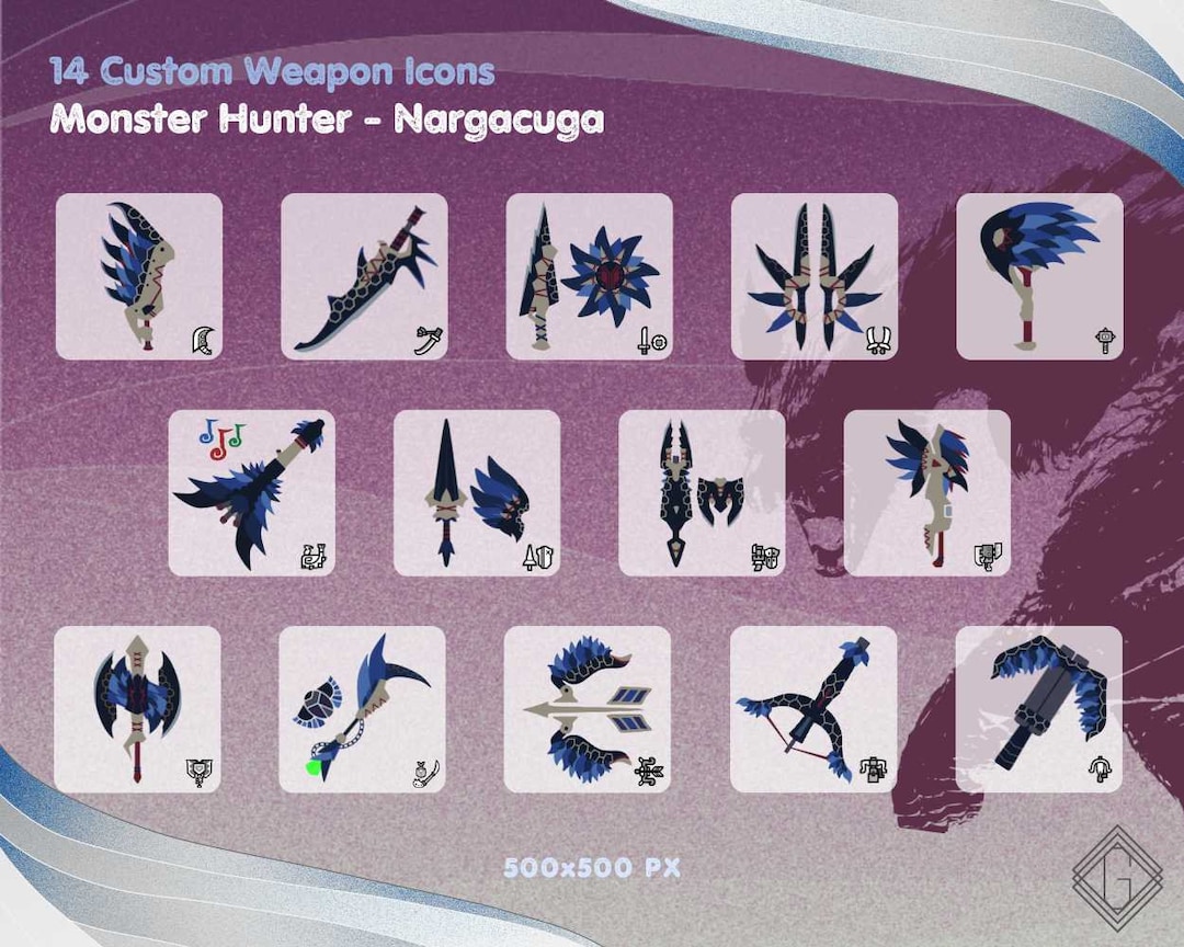 Monster Hunter Custom Weapon Icons : Nargacuga - Etsy