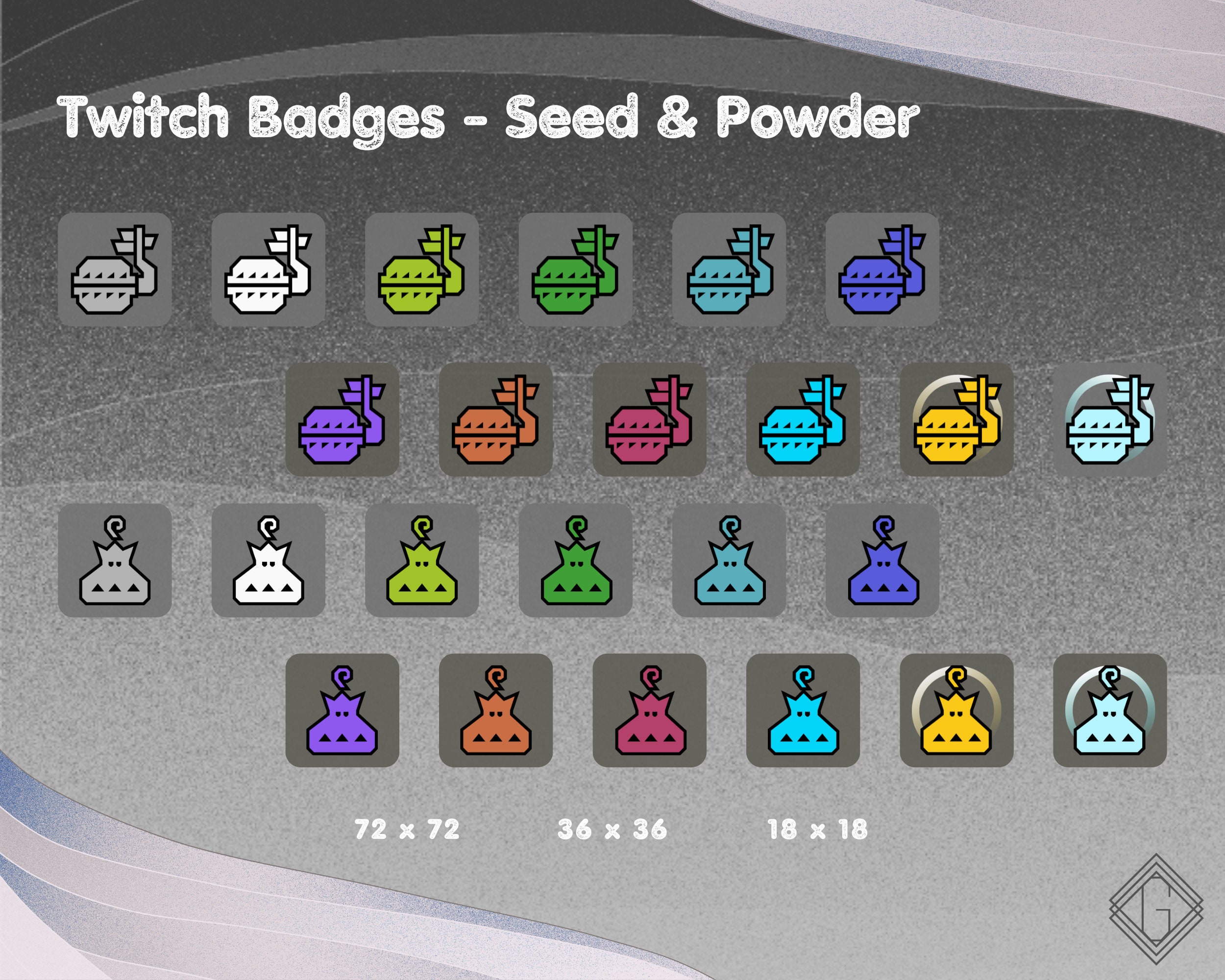Monster Hunter Sub Twitch Emotes - Seed & Powder - Etsy