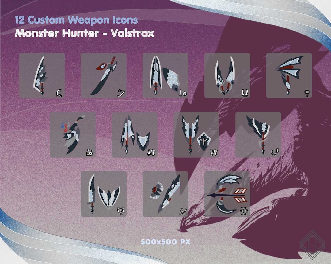Monster Hunter Custom Weapon Icons : VALSTRAX - Etsy