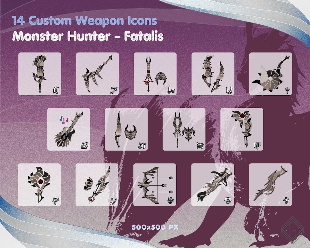 Monster Hunter Custom Weapon Icons : FATALIS - Etsy