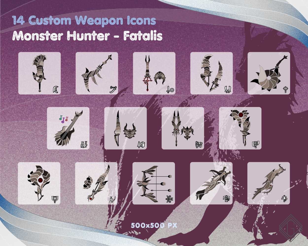 Monster Hunter Custom Weapon Icons : FATALIS - Etsy