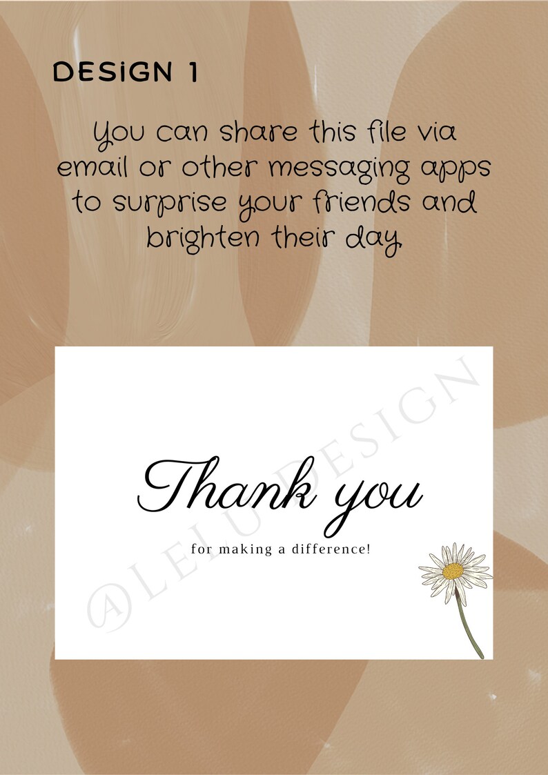 Printable Floral Thank You Card, Minimalist Design (PDF, PNG) - Etsy