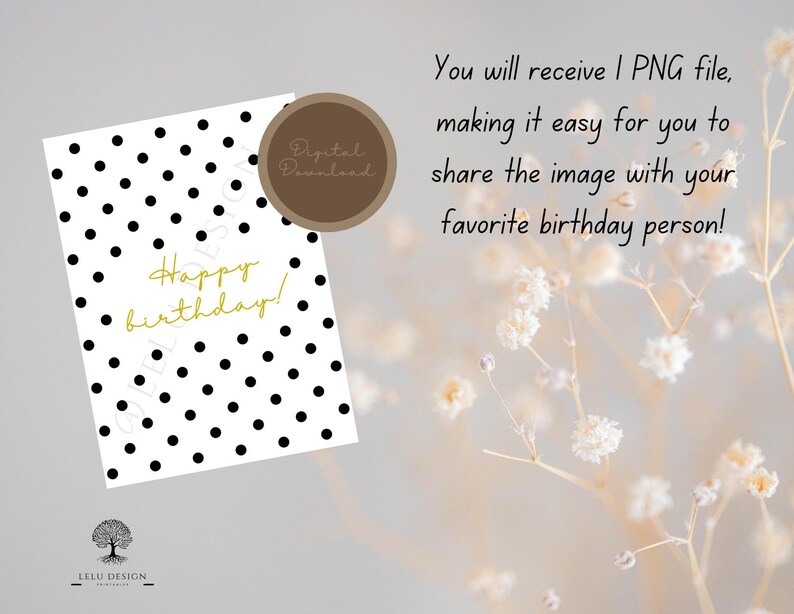 Polka Dot Happy Birthday Card | Printable Birthday Card | Instant ...