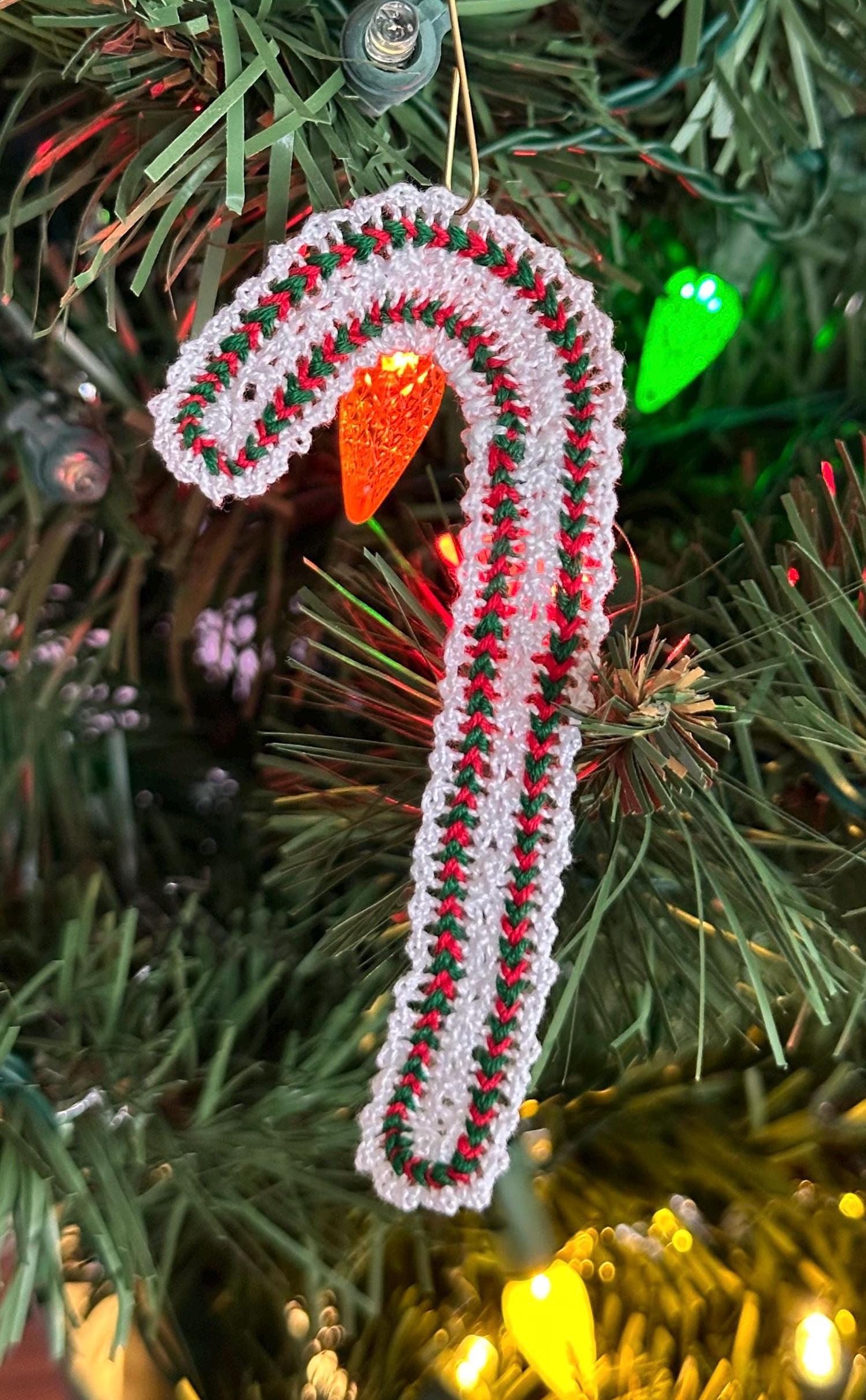 Handmade Candy Cane Lace Christmas Ornament - Etsy