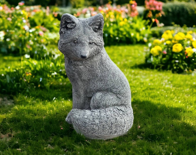 Fox Statue, Concrete Fox, Wild Animal, Garden Fox, Cement Fox, Yard ...