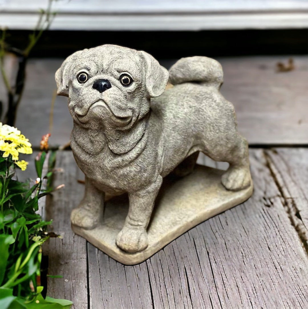 Standing Pug, Realistic Dog, Pug Statue, Concrete Dog, Pug Memorial ...