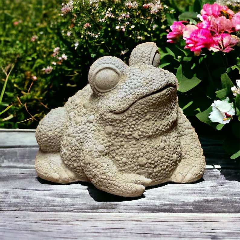 Massive Frog, Detailed Figurine, Concrete Frog, Sitting Toad, Frog ...