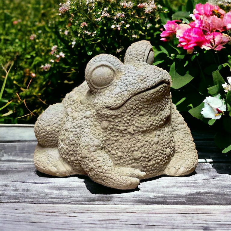 Massive Frog, Detailed Figurine, Concrete Frog, Sitting Toad, Frog ...