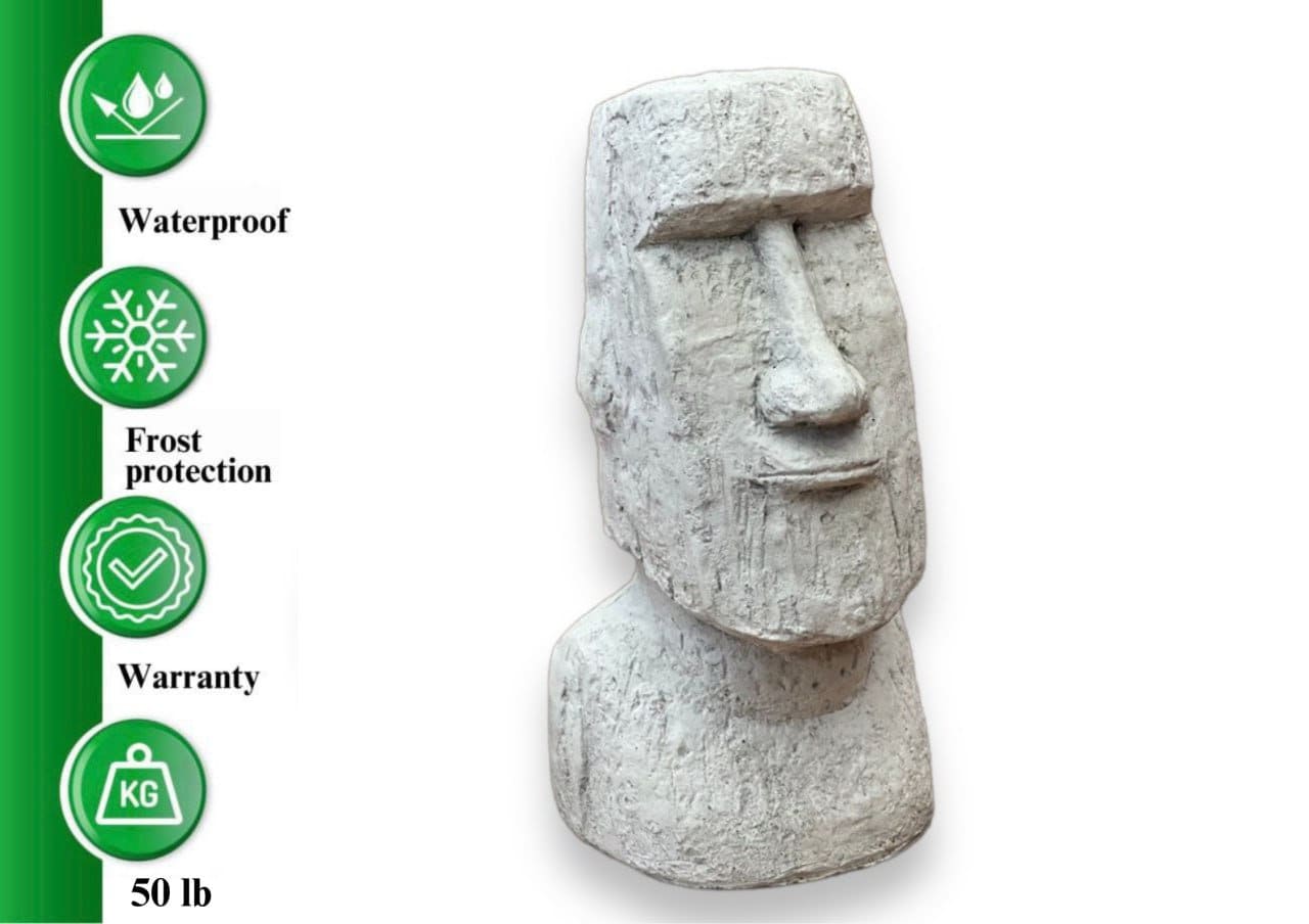Moai Head, Moai Statue, Easter Island, Concrete Moai, Zen Garden, Backyard Decor, Massive Moai ...