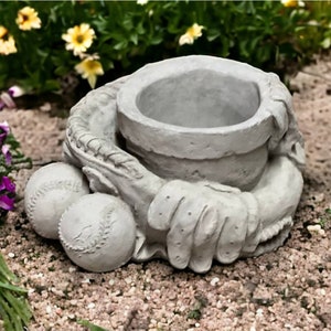 Baseball Planter, Concrete Flowers Pot, Planter With Glove, Planter ...