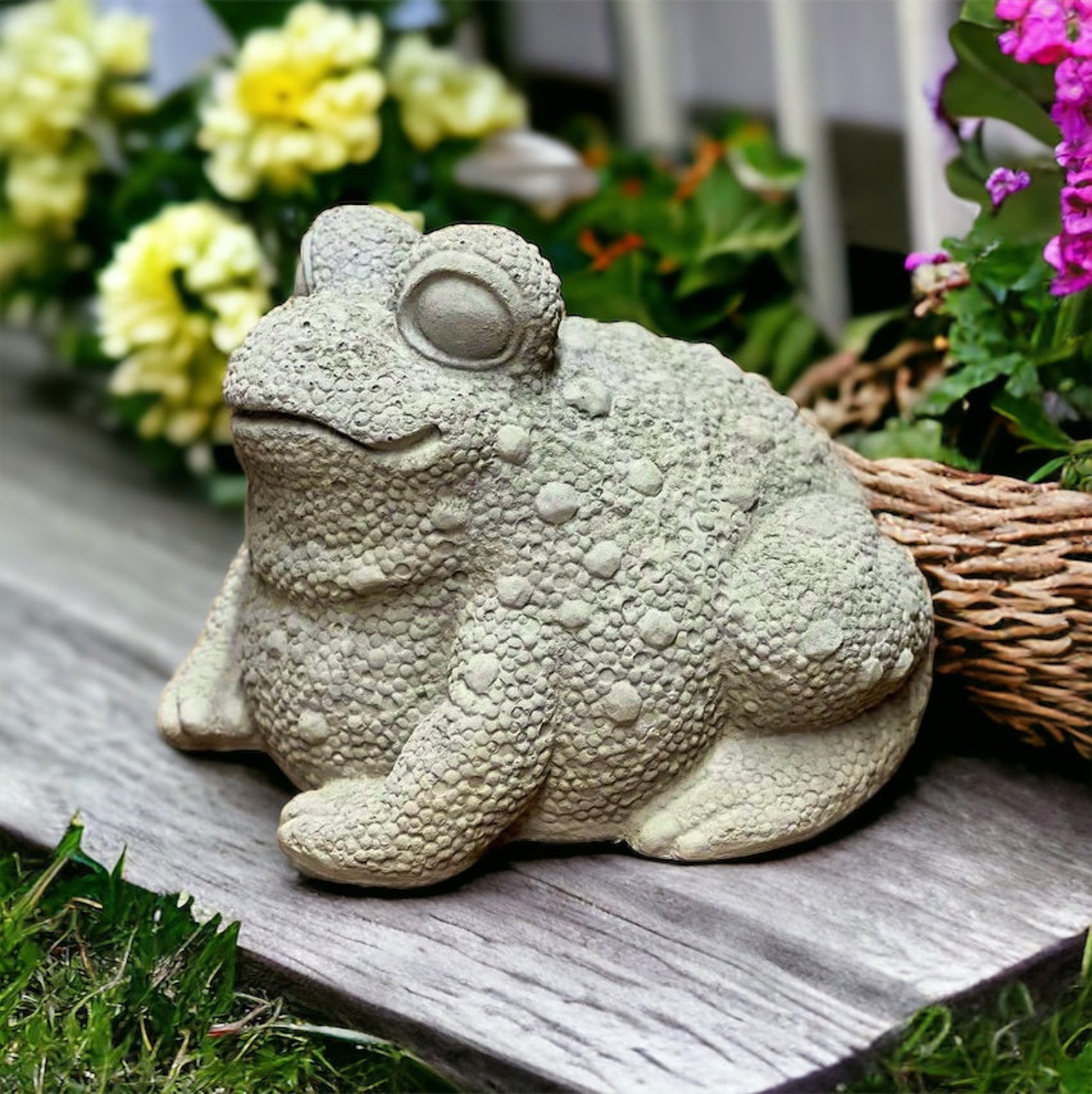 Massive Frog, Detailed Figurine, Concrete Frog, Sitting Toad, Frog ...