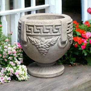 Grapes Urn Statue, Urn Figure, Flowers Pot, Concrete Planter, Garden ...