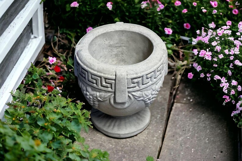 Grapes Urn Statue, Urn Figure, Flowers Pot, Concrete Planter, Garden ...