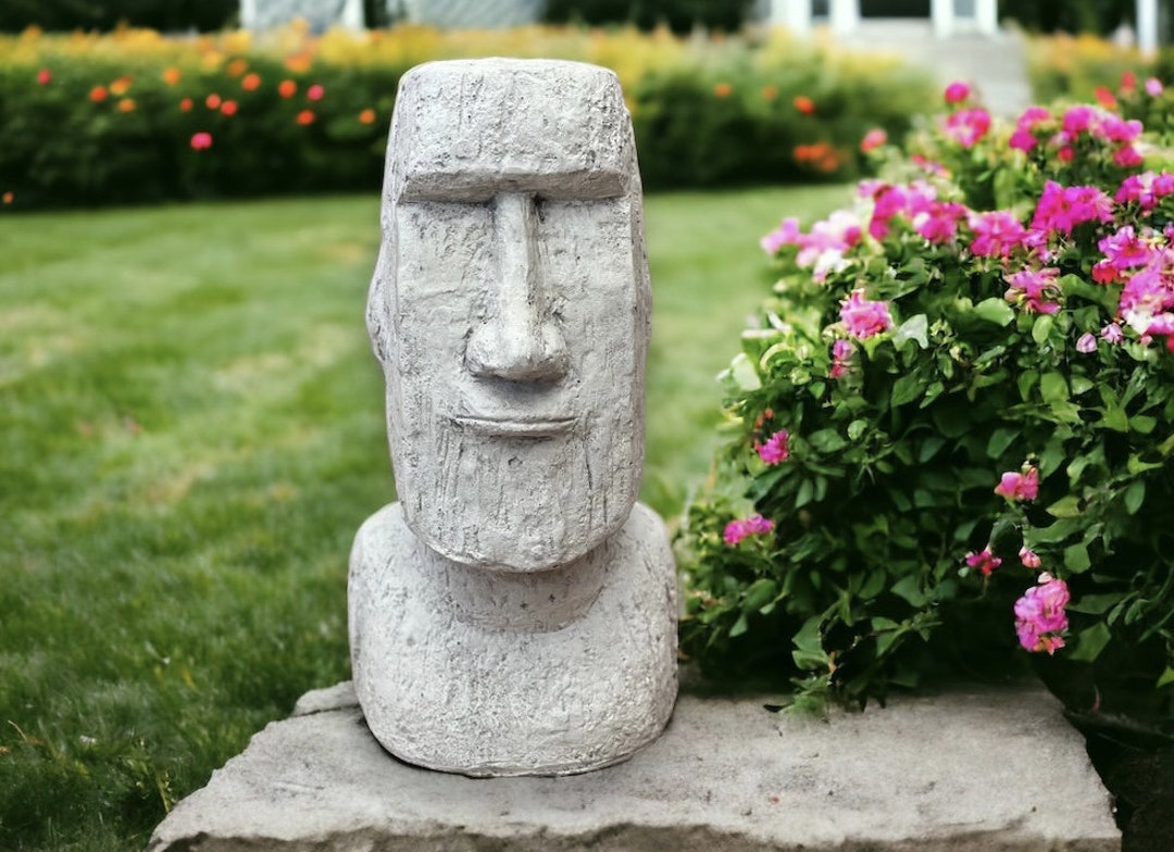 Moai Head, Moai Statue, Easter Island, Concrete Moai, Zen Garden ...