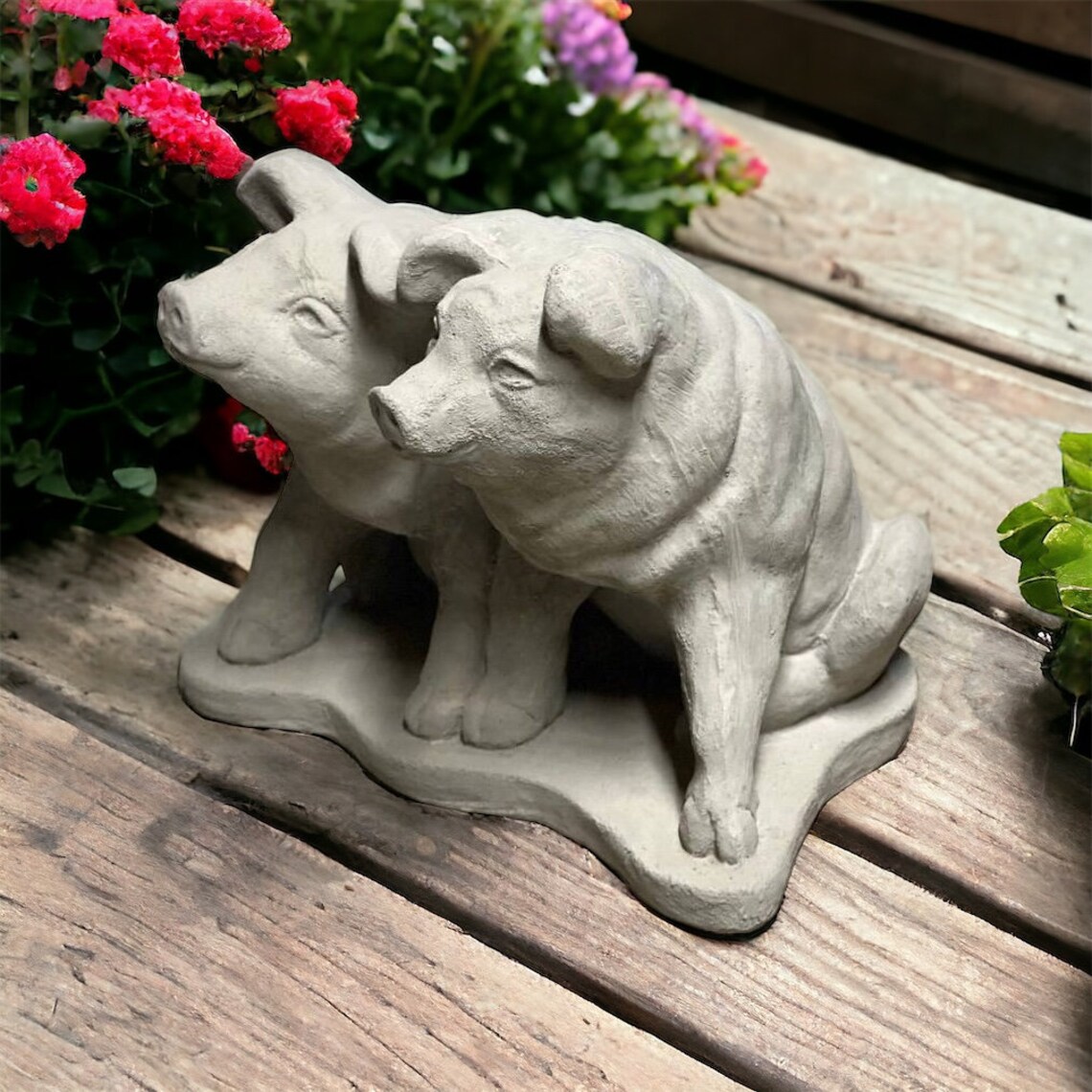 Pig Pals, Concrete Piggies, Outdoor Statue, Sitting Pigs, Piglets ...