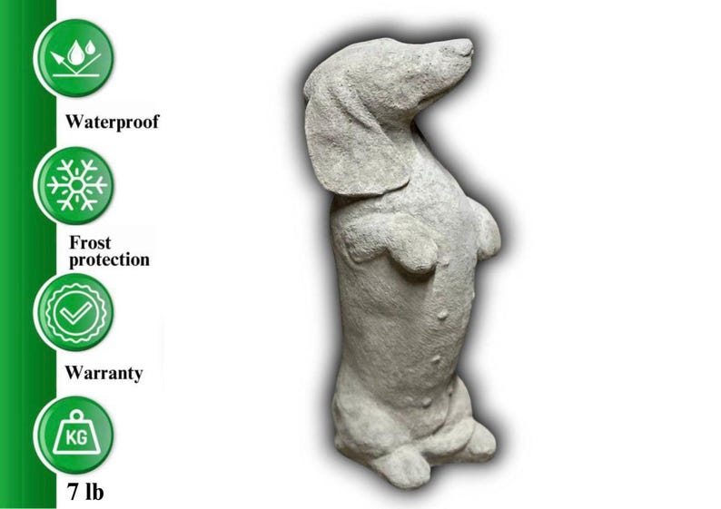 Sitting up Dachshund, Puppy Figure, Dachshund Dog, Concrete Dachshund ...