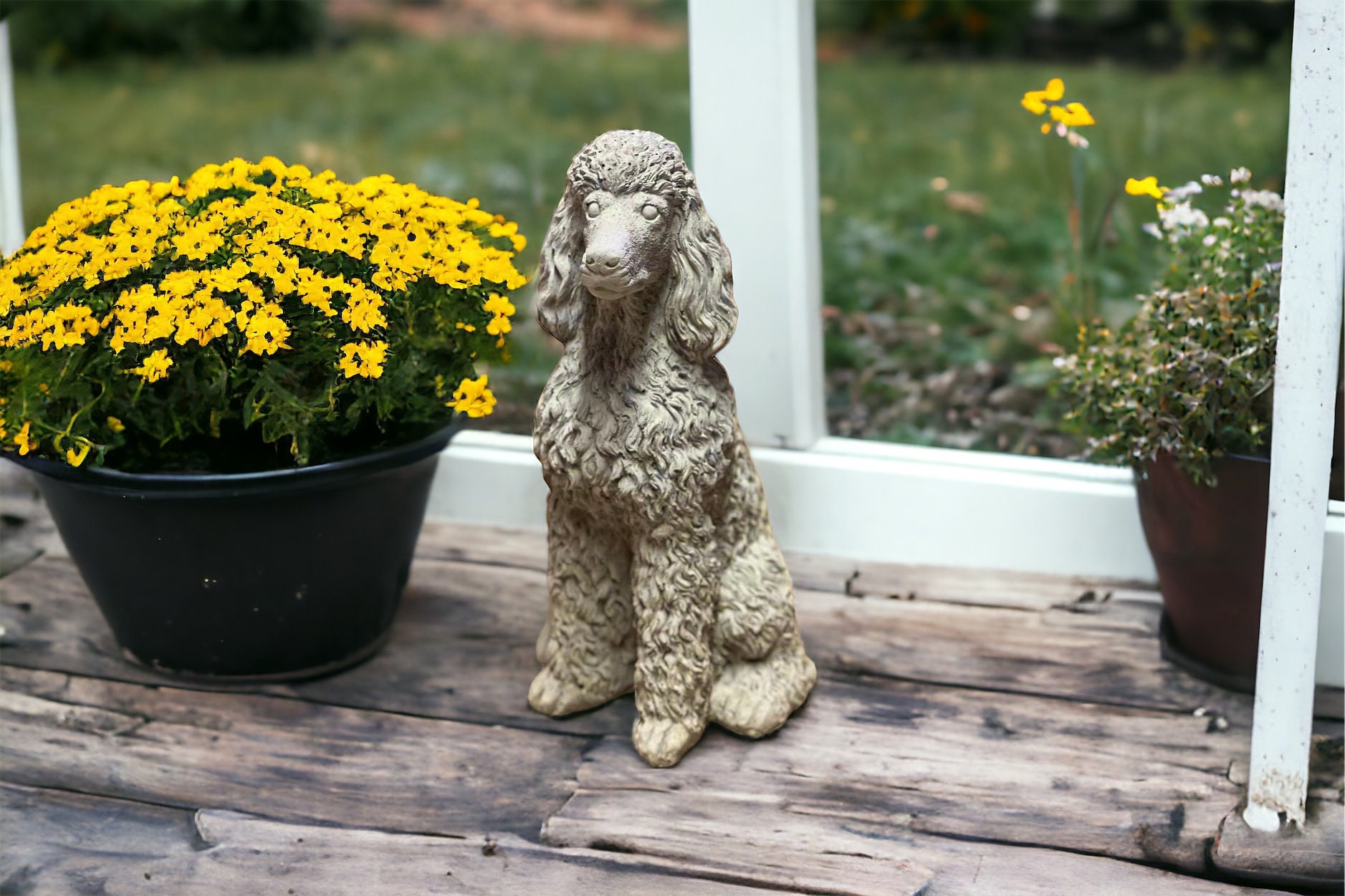 Concrete Poodle, Dog Sculpture, Poodle Memorial Stone, Poodle Statue ...