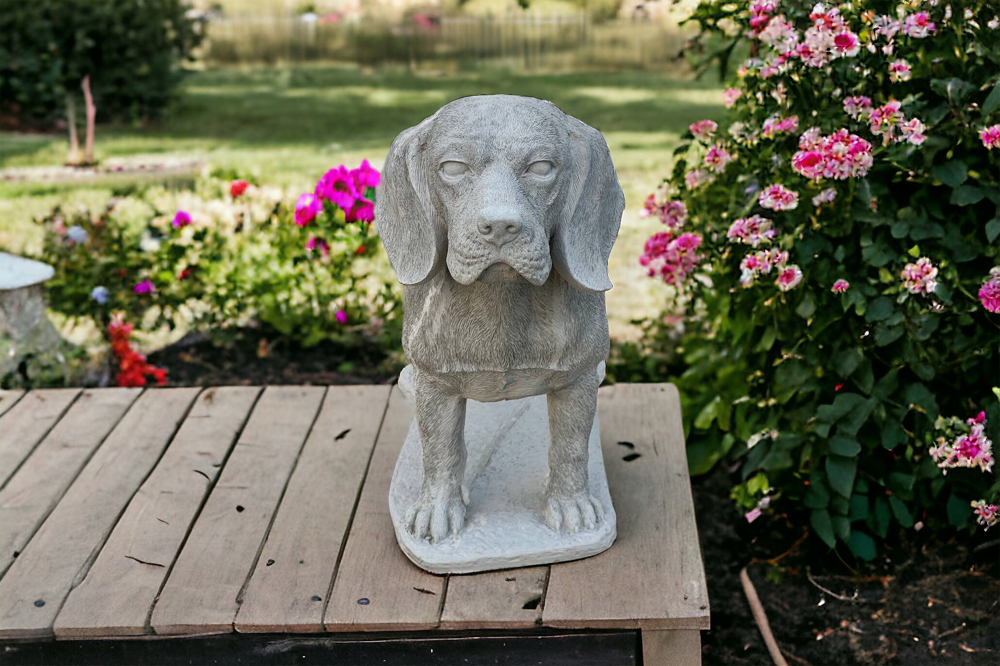Beagle Sculpture, Large Beagle, Outdoor Statue, Dog Memorial, Concrete ...