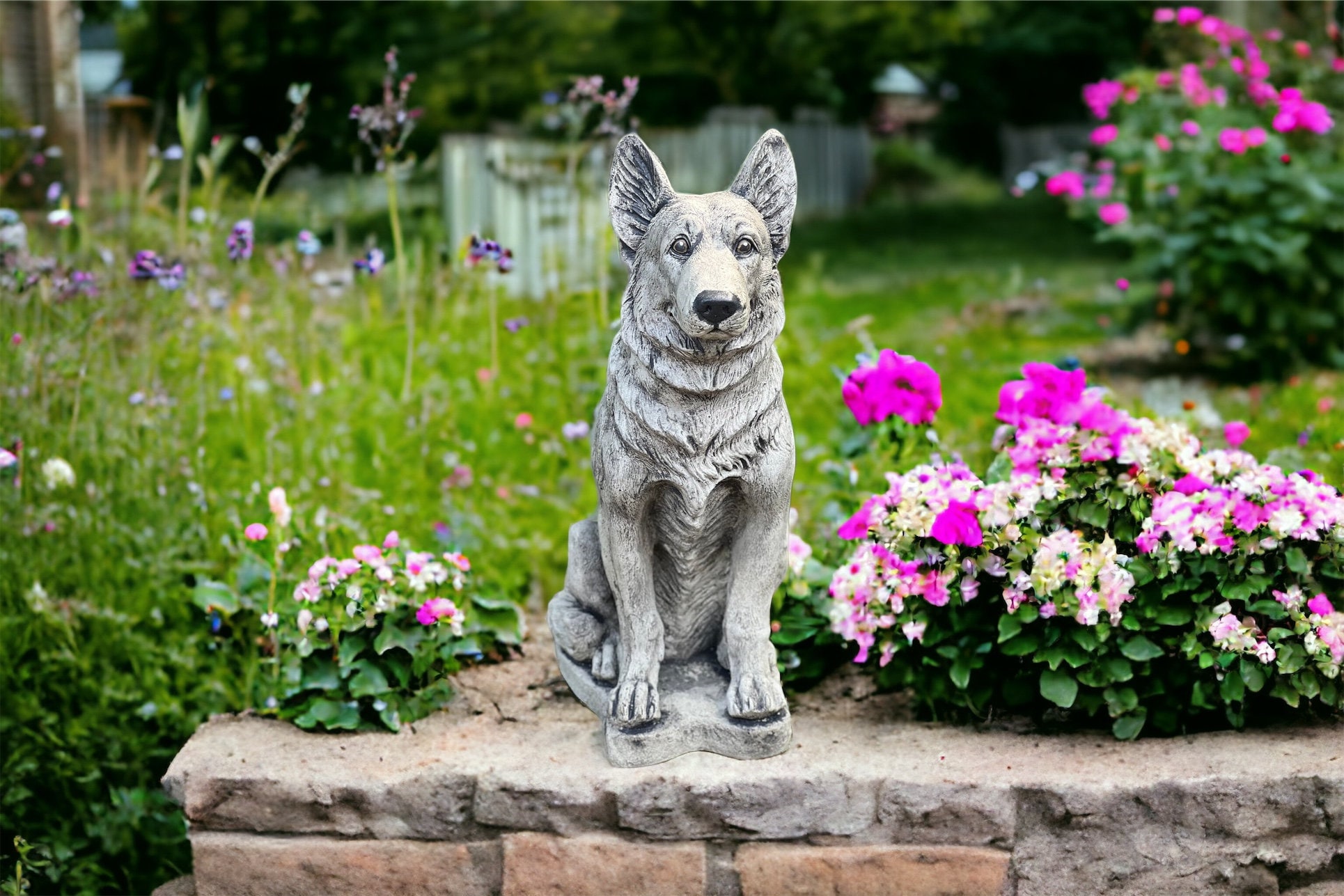 German Shepherd Sculpture, Concrete Dog, German Shepherd Memorial ...