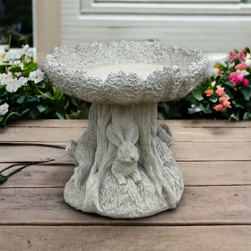 Large Bird Bath, Concrete Drinker, Bird Bowl Statue, Drinker With ...