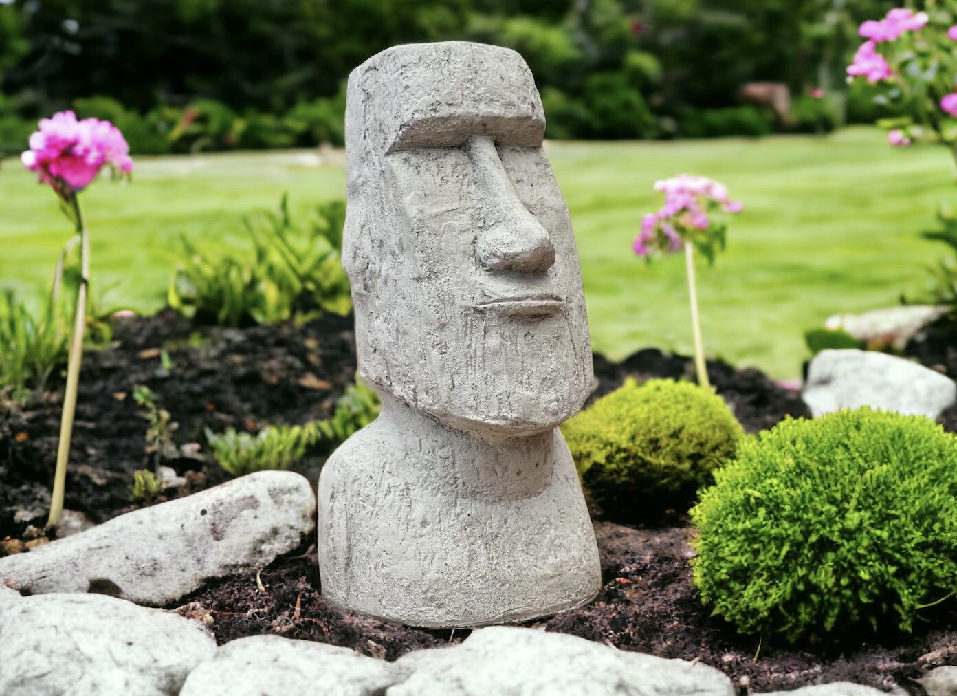 Moai Head, Moai Statue, Easter Island, Concrete Moai, Zen Garden, Backyard Decor, Massive Moai ...