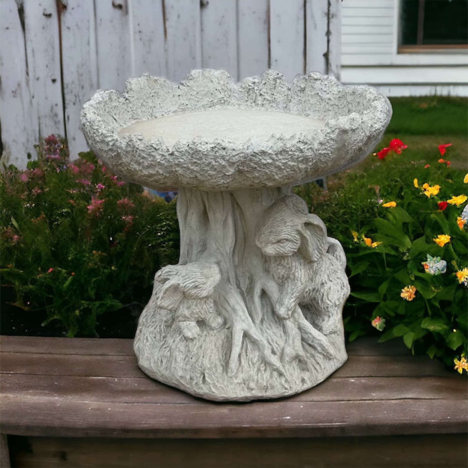 Large Bird Bath, Concrete Drinker, Bird Bowl Statue, Drinker With ...