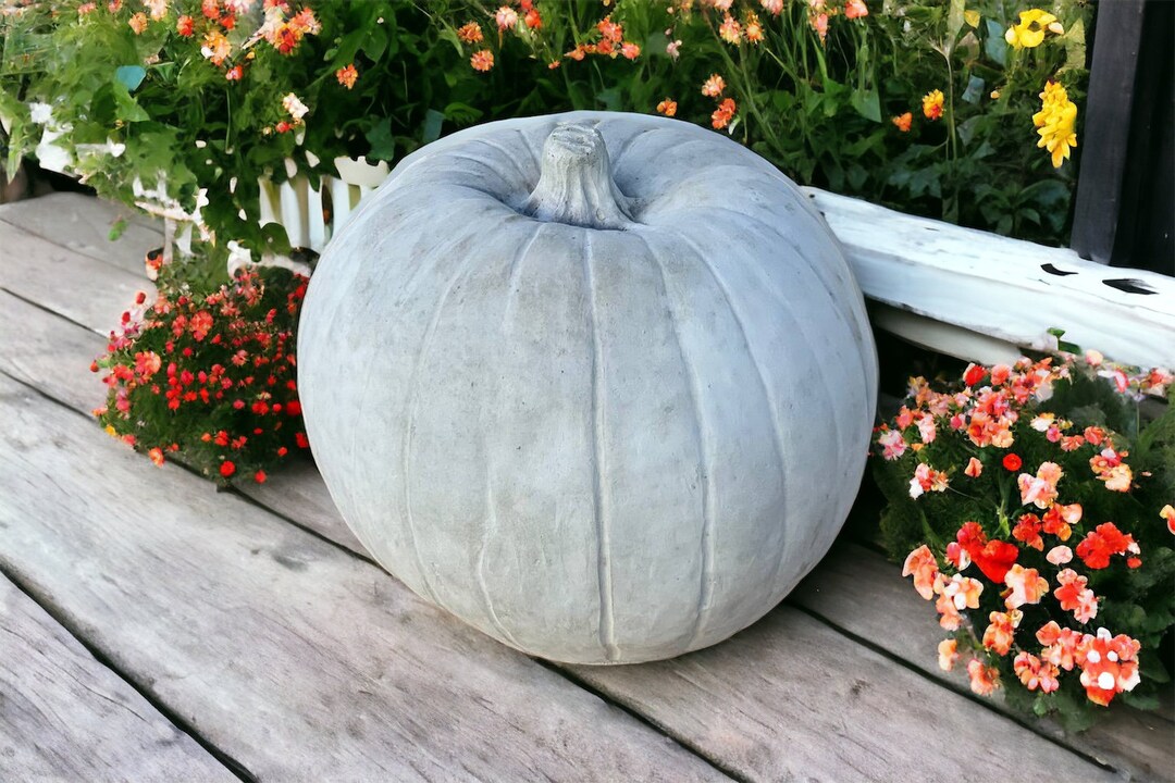 Large Pumpkin, Concrete Statue, Garden Pumpkin, Outdoor Sculpture ...