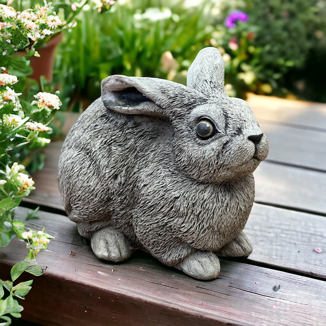 Garden Rabbit, Concrete Bunny, Sitting Rabbit, Animals Sculpture ...