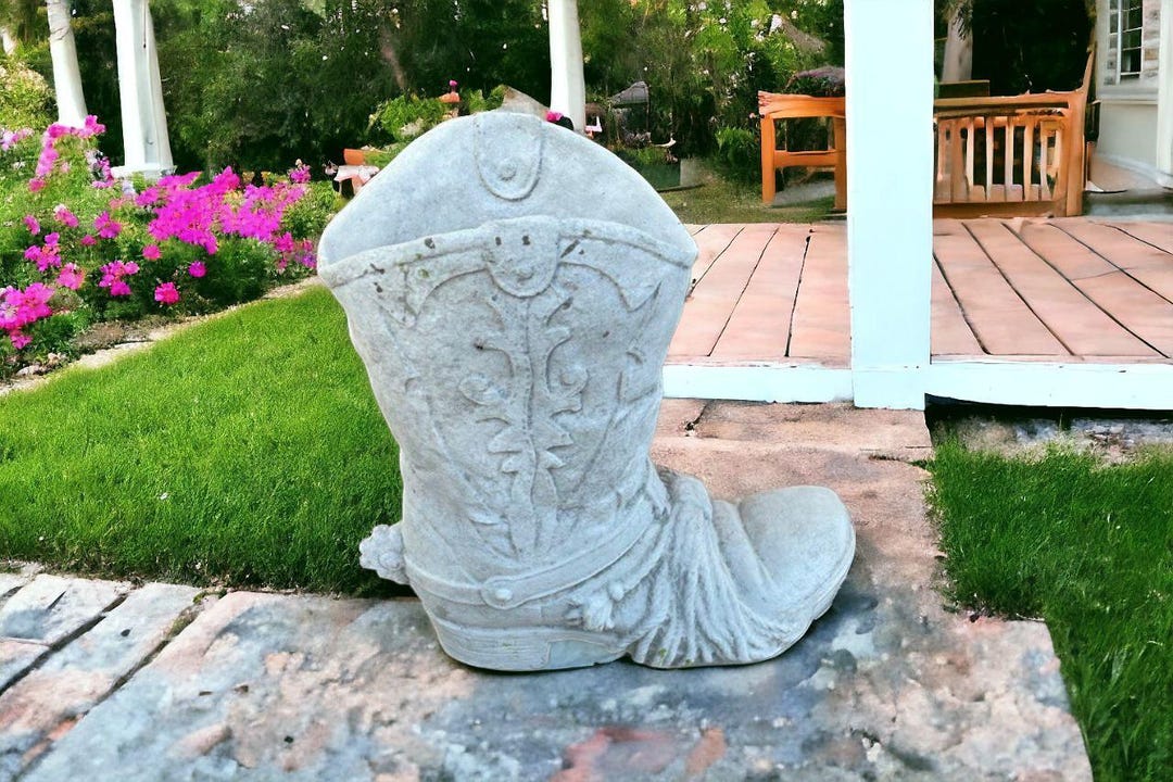 Boot Statue, Cowboy Boot Figure, Planter Sculpture, Massive Planter ...