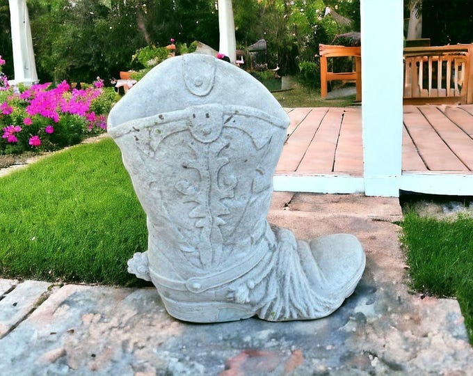 Boot Statue, Cowboy Boot Figure, Planter Sculpture, Massive Planter ...